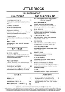 Menus – little riggs