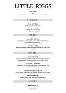 Menus – little riggs