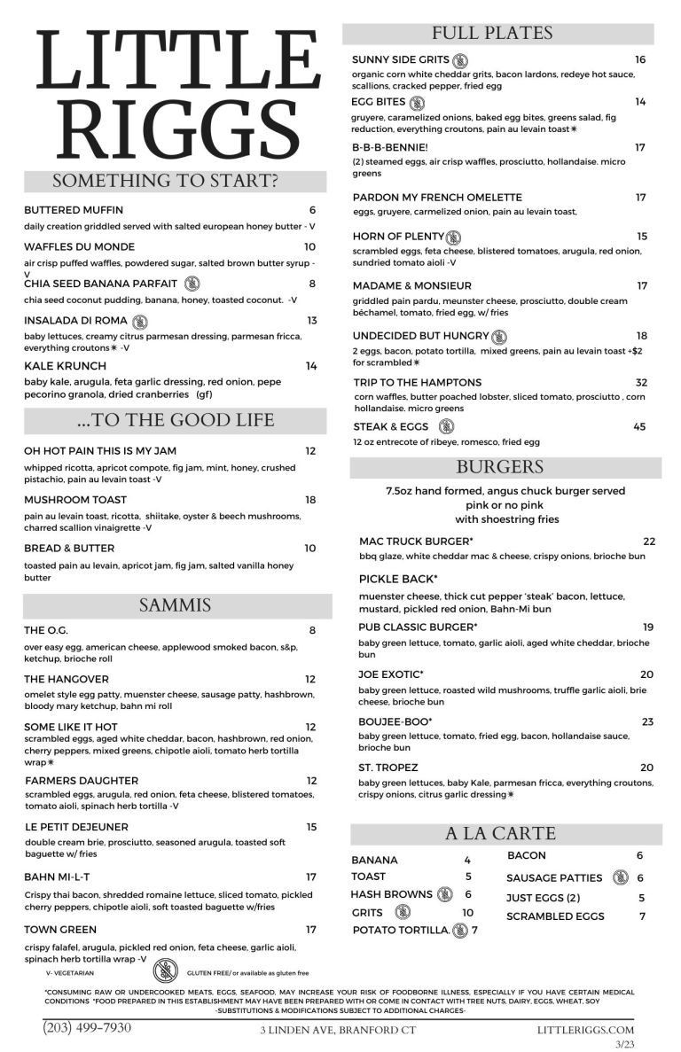 Menus – little riggs